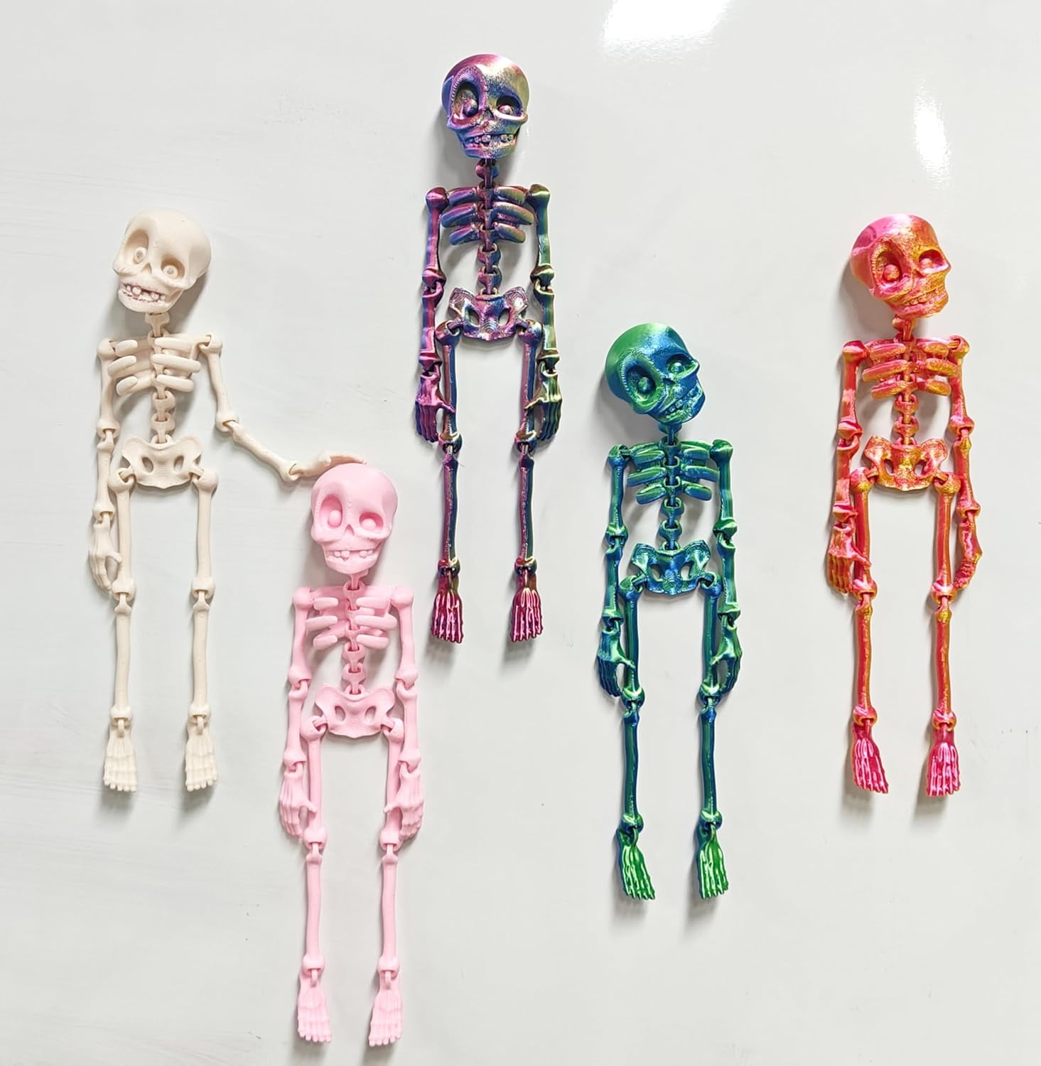 5PCS Posable Skull Refrigerator Magnets, 3D Printed Refrigerator ...