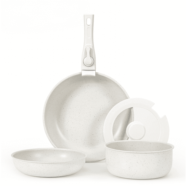 5PCS Pots and Pans Set Non Stick, Kitchen Cookware Sets with Detachable ...