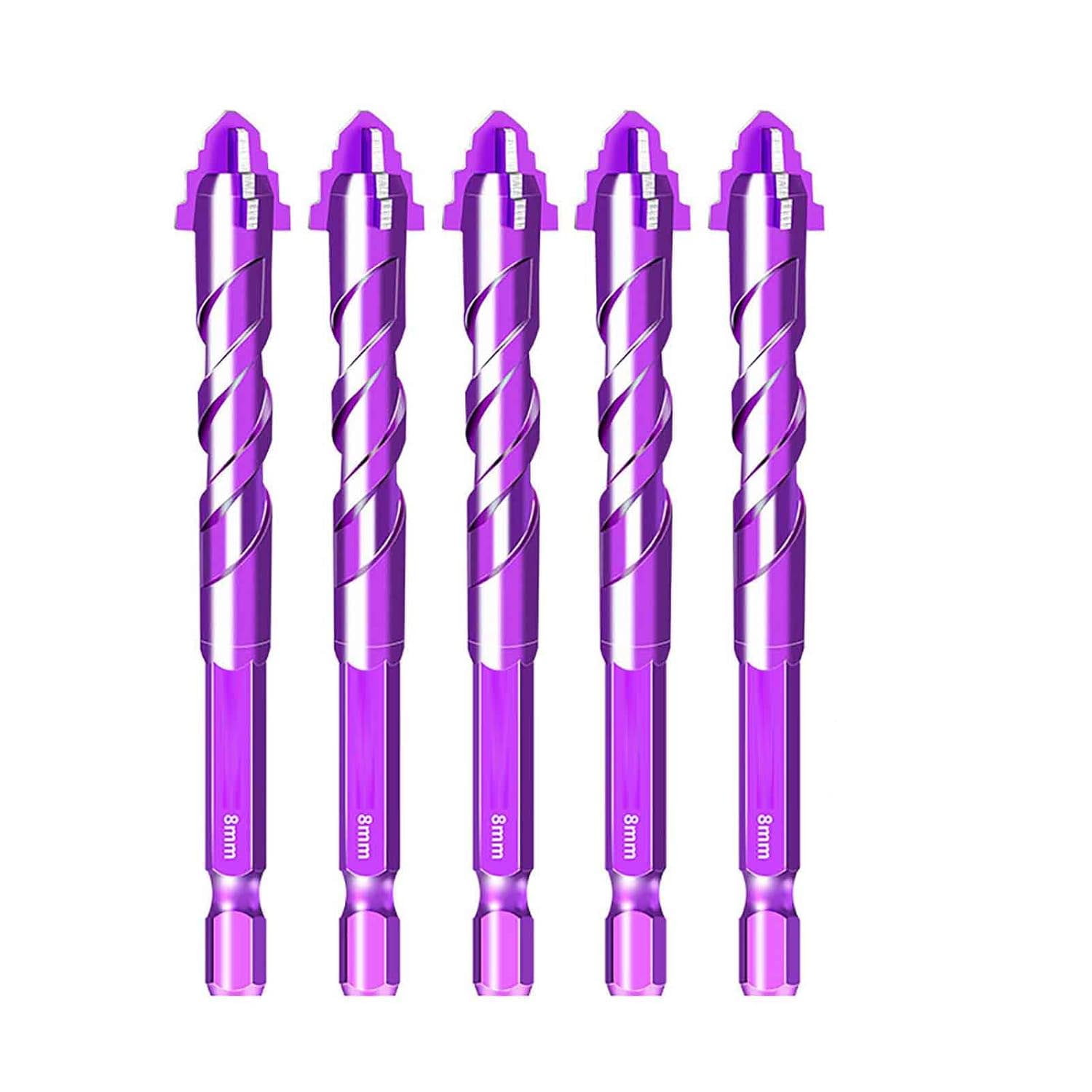 5PCS Premium 4-Flute Drill Bit Set, Premium 4-Flute Serrated Edge Drill ...