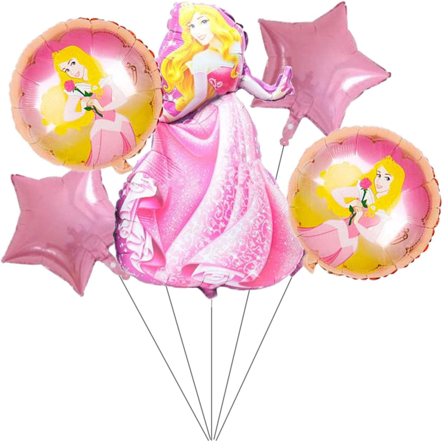 5PCS Princess Sleeping Beauty Balloons Kids Birthday Balloon Baby ...