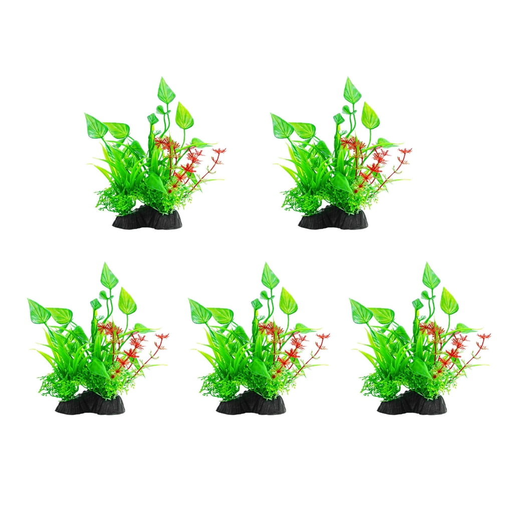 5PCS Realistic PVC Water Plant Aquariums Decoration for Home Fishtanks ...