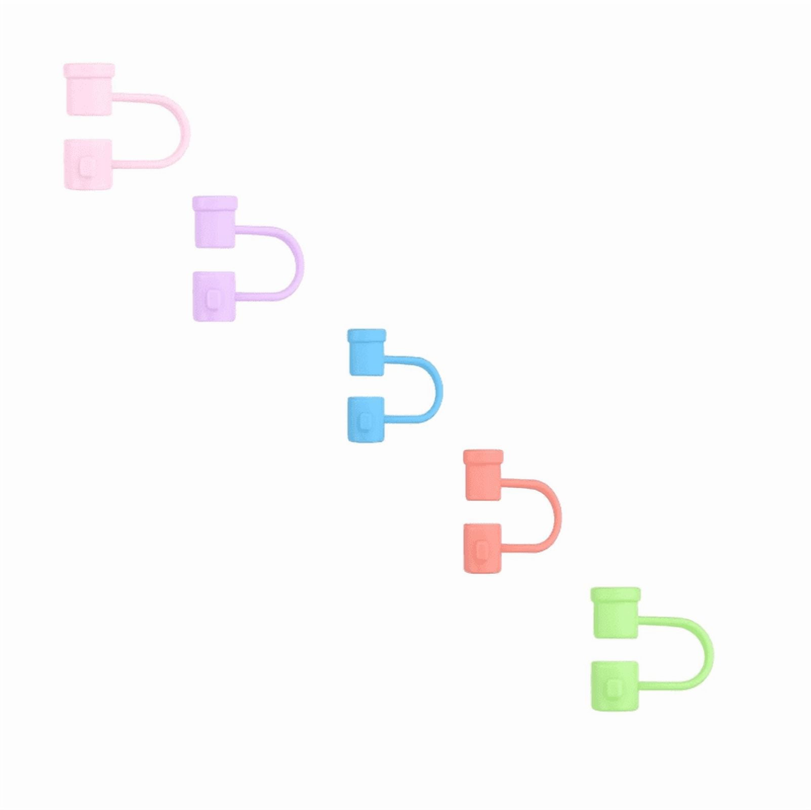 5PCS Reusable Straw Covers,10 Colors Available Portable Straw Tips ...
