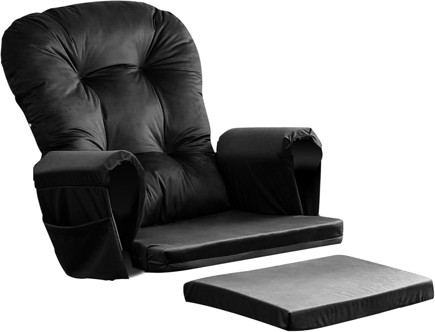 5PCS Rocking Chair Cushions Thick Soft Velvet Glider Rocker Replacement ...