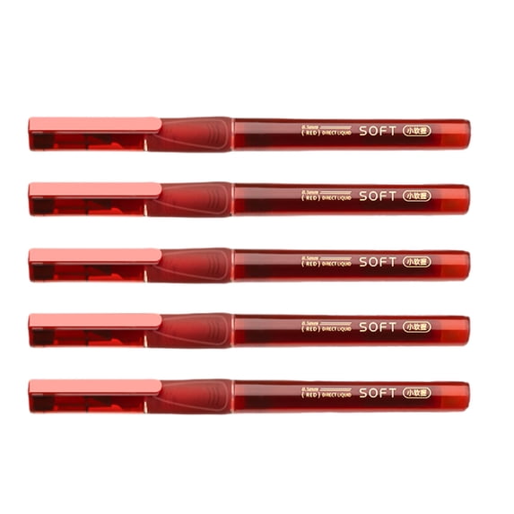 5PCS Roller Pens 0.5MM Needle Tip Comfortable Silicone Grip Liquid Gel ...