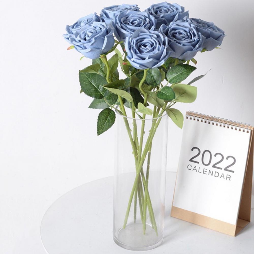 5PCS Rose Artificial Flower, Single Stem Fake Flowers Bridal Wedding ...