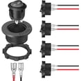 5PCS Round Rocker Switches w/Wiring Harness SPST Switch Holder 20mm ...