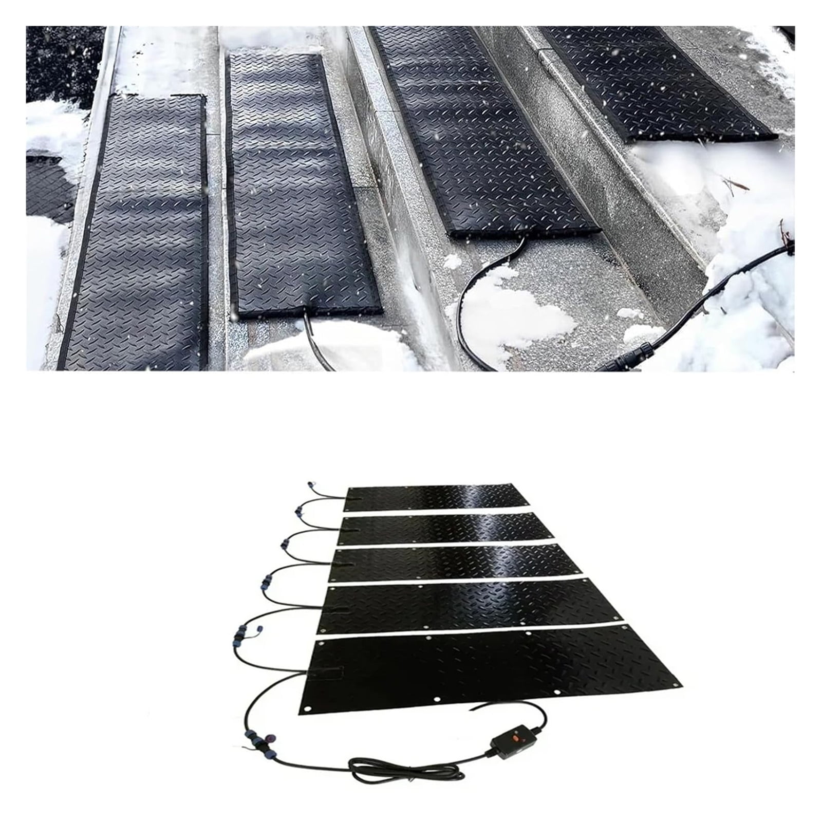 5PCS Rubber Snow Melting Walkway Mat with Power Cord, Snow & Ice ...
