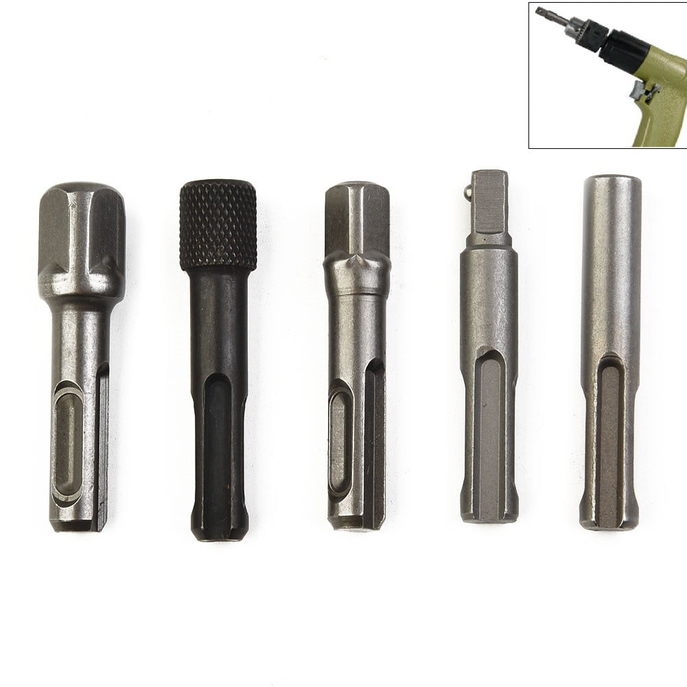 5Pcs Sds Plus Hex Socket Driver Hammer Drill Bit Chuck Adaptor Bar Kit ...