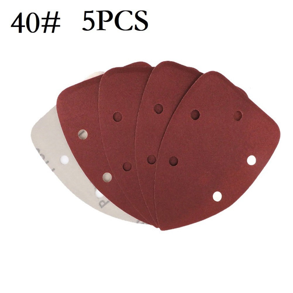 5PCS Sandpaper 40Grit-1000Grit 5 Holes For Power Tools Pneumatic Tools ...