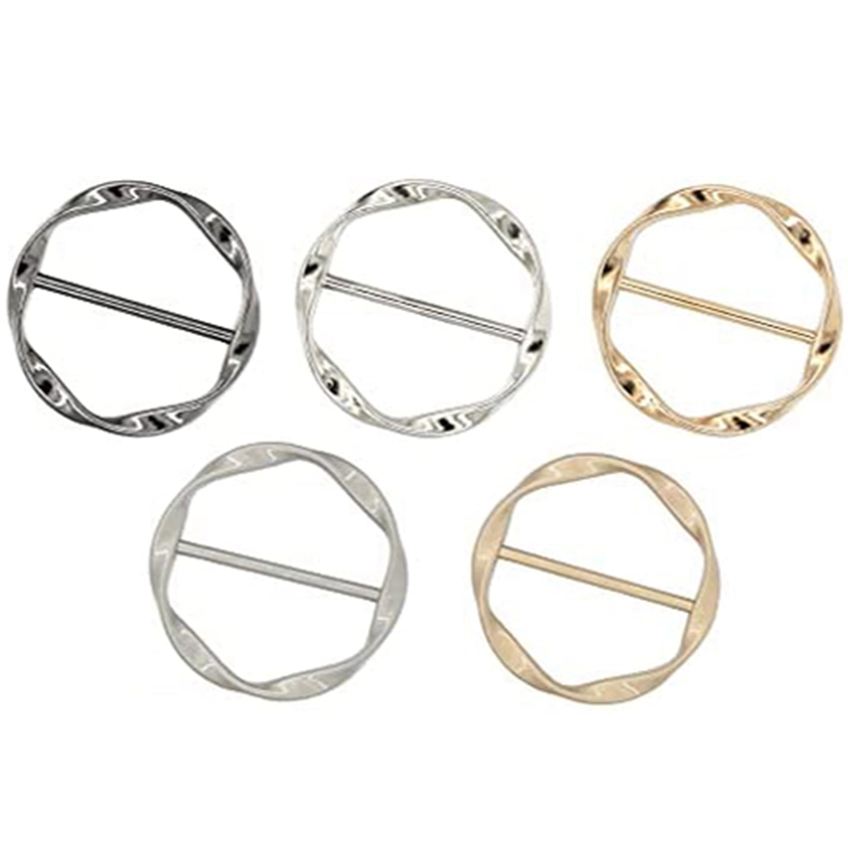 5PCS Scarf Ring Clip Tie Ring Clips for T-Shirt Twist Knot Clip Buckle ...