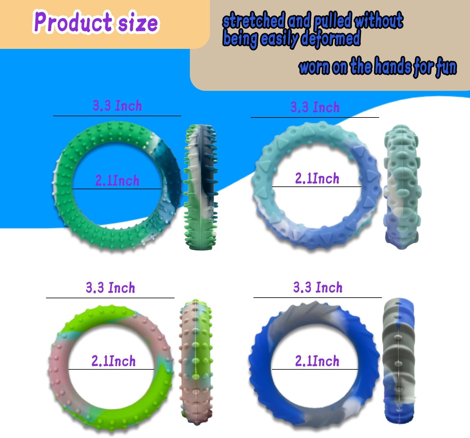 5PCS Sensory Fidget Toys for Kids Adults-Stretchy Fidget Bracelet&exture,Calming Autism Sensory ...