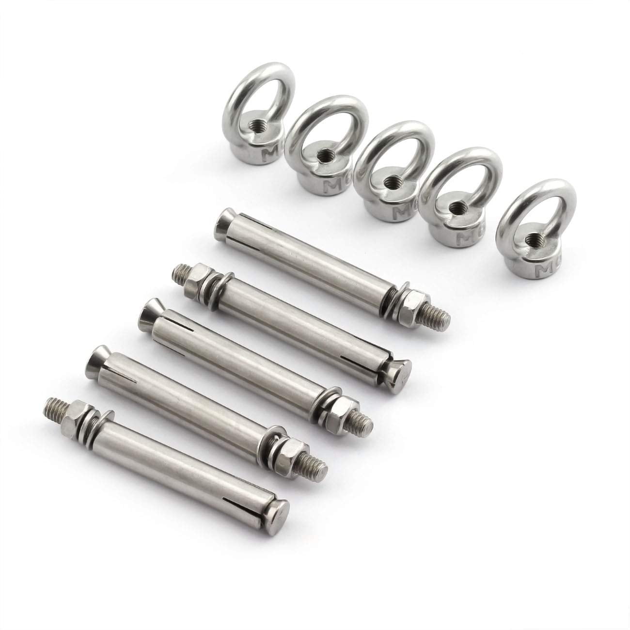 5PCS Shoulder Eye Bolts Heavy Duty Wall Concrete Brick Anchor Expansion ...