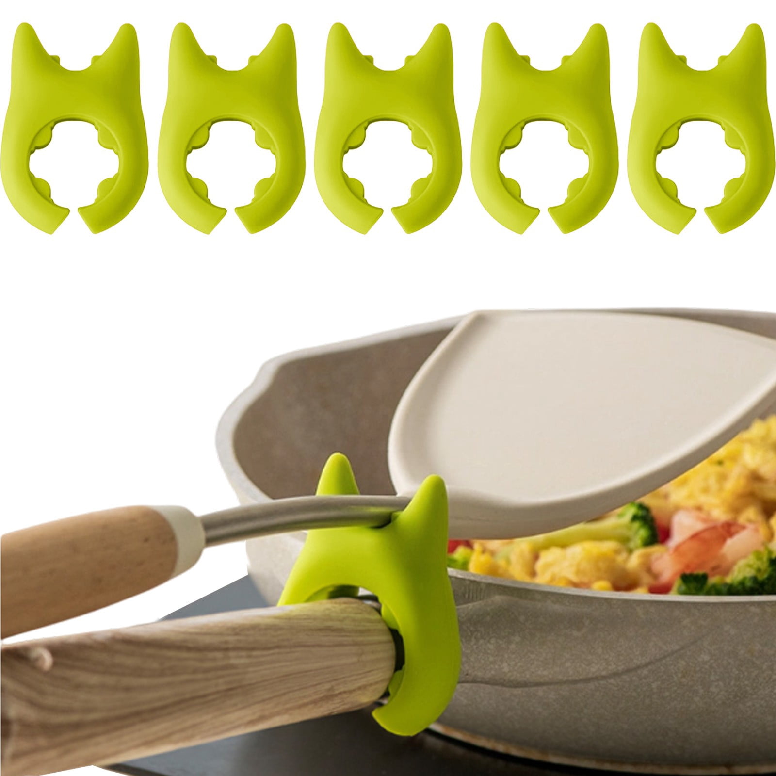 5PCS Silicone Pot Holders,Adjustable Utensil Holder with Drip-Free ...