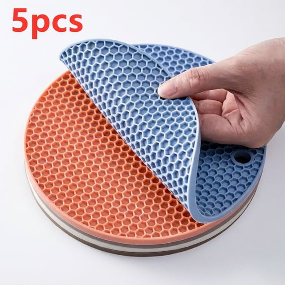 5PCS Silicone Trivet Mats, Heat Resistant Pot Holders for Hot Pots ...