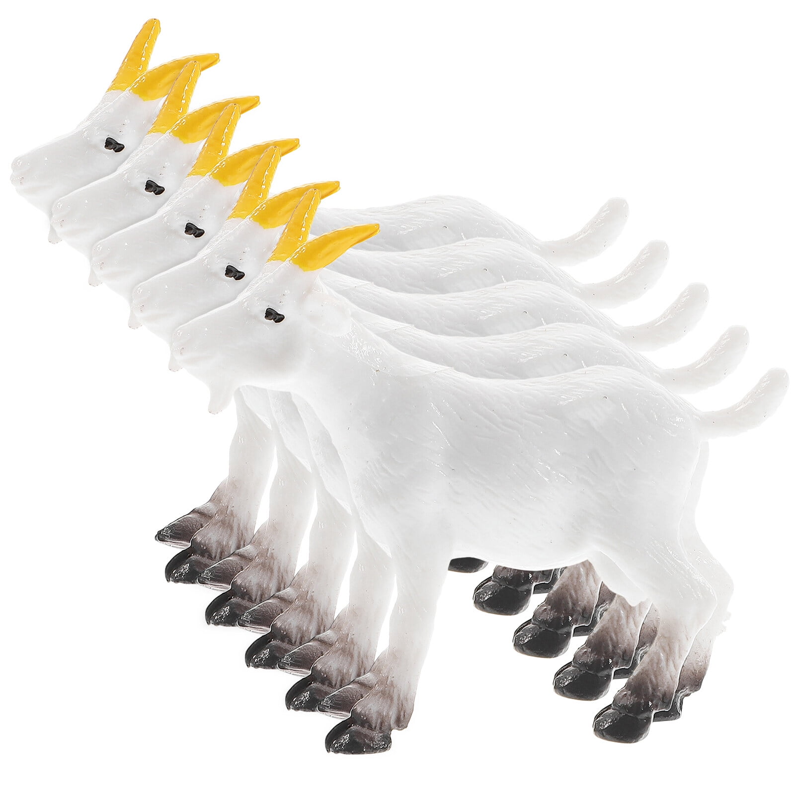 5PCS Simulation PVC Farm Animals Goats Lambs White Sheep Model ...