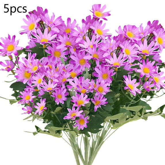 5PCS Small Flowers Artificial,Fake White Daisies Chamomile Flower Whith ...