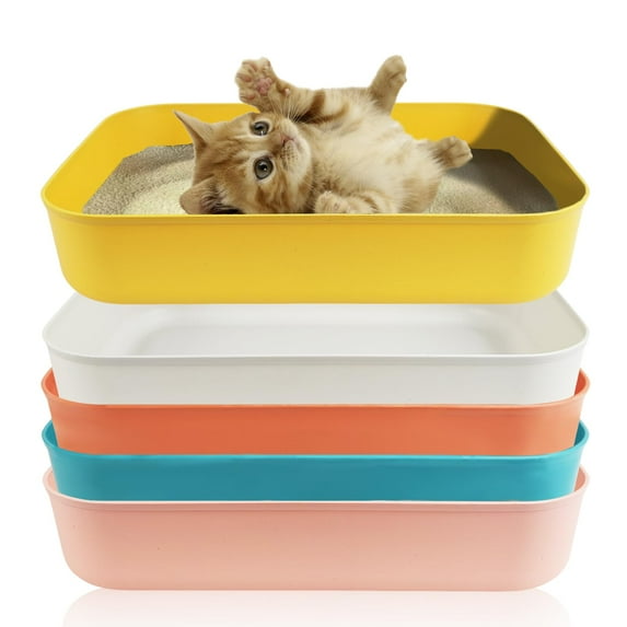 5PCS Small Litter Box, Plastic Kitten Litter Box, 13.9 x 9.8 x 3 Inch ...