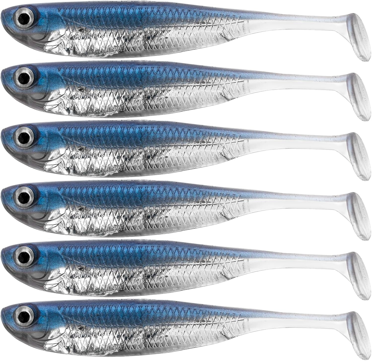 5PCS Soft Plastic Lures Swimbait Paddle Tail Shad Lure Bass Bait Shad ...