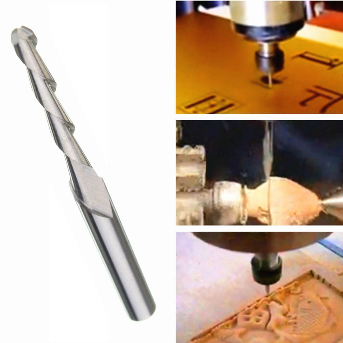 5PCS Solid Carbide 2mm Dia Spiral 2 Flutes Ball Nose End Mill CNC ...