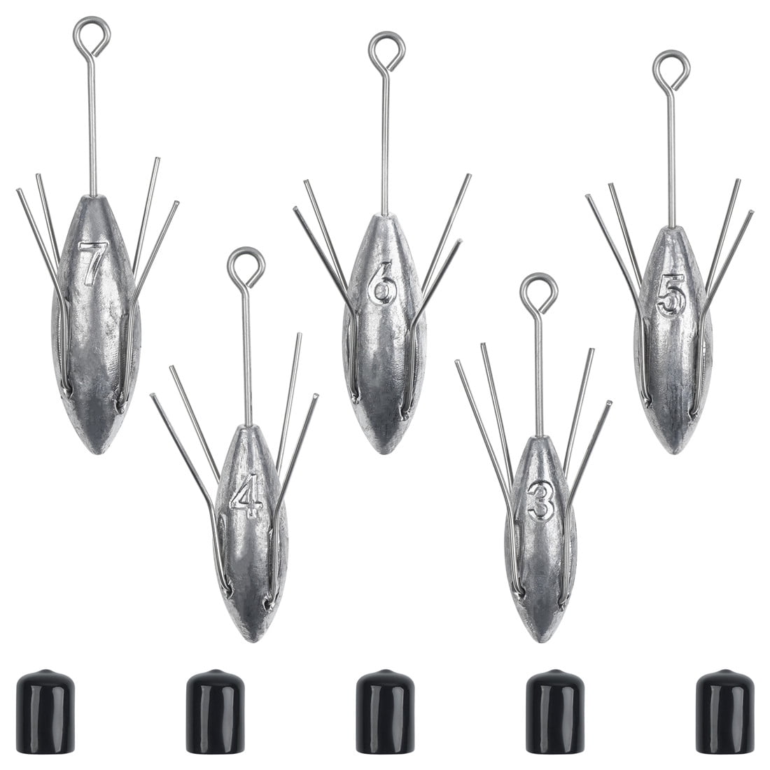 5PCS Sputnik Sinker Surf Fishing Tool Long Tail Saltwater Surf Casting Sinkers Catfish Beach ...