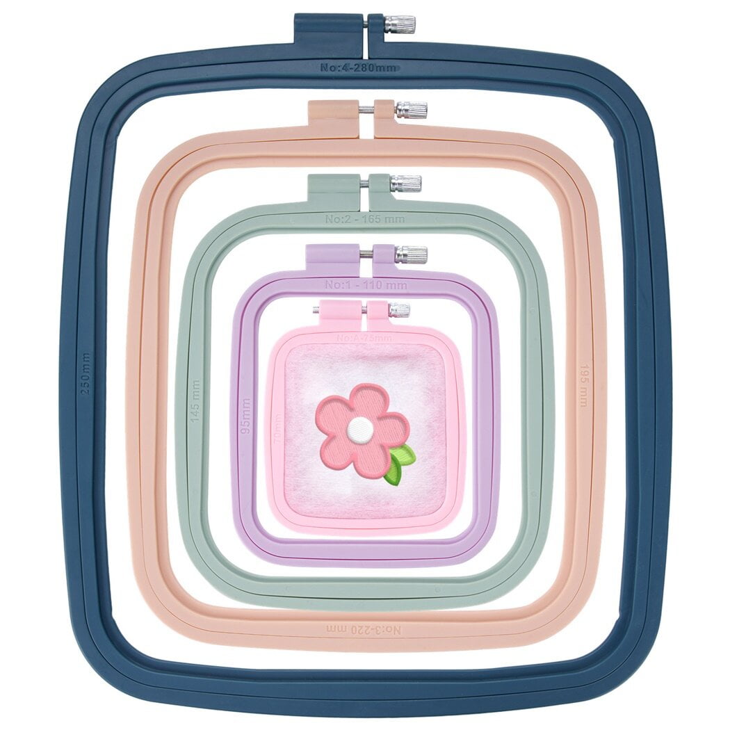 5PCS Square Embroidery Hoops, Plastic Cross Stitch Frames, Screw Fixing ...