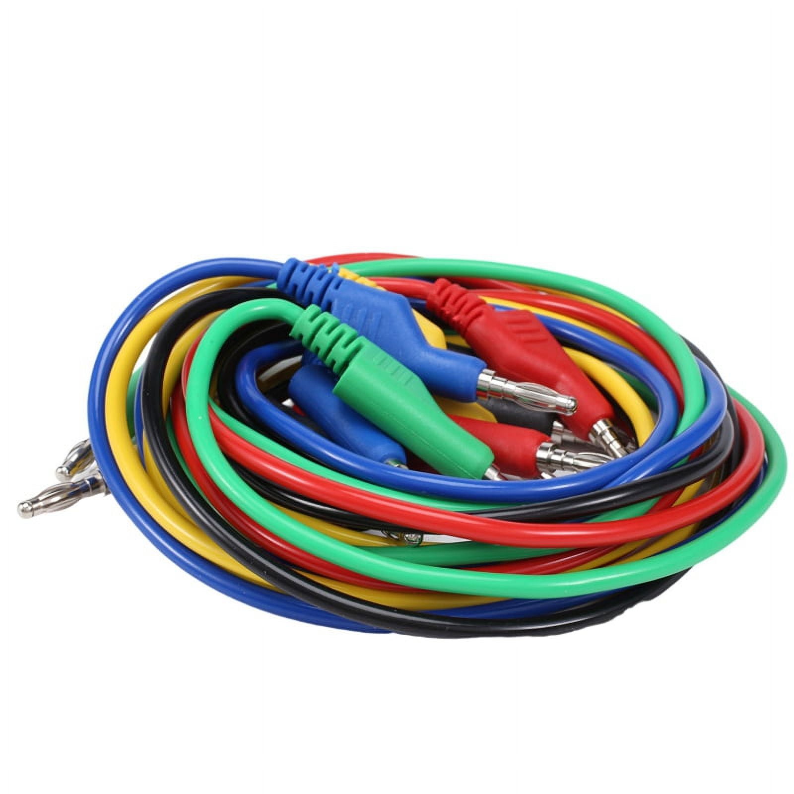 5PCS Stackable Banana to Plug Test Leads Soft Electrical Cable Wire 3 ...