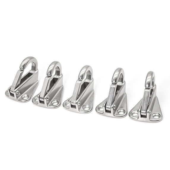 5PCS Stainless Steel Spring Hook Snap Attach Rope Fending Hooks Boat ...