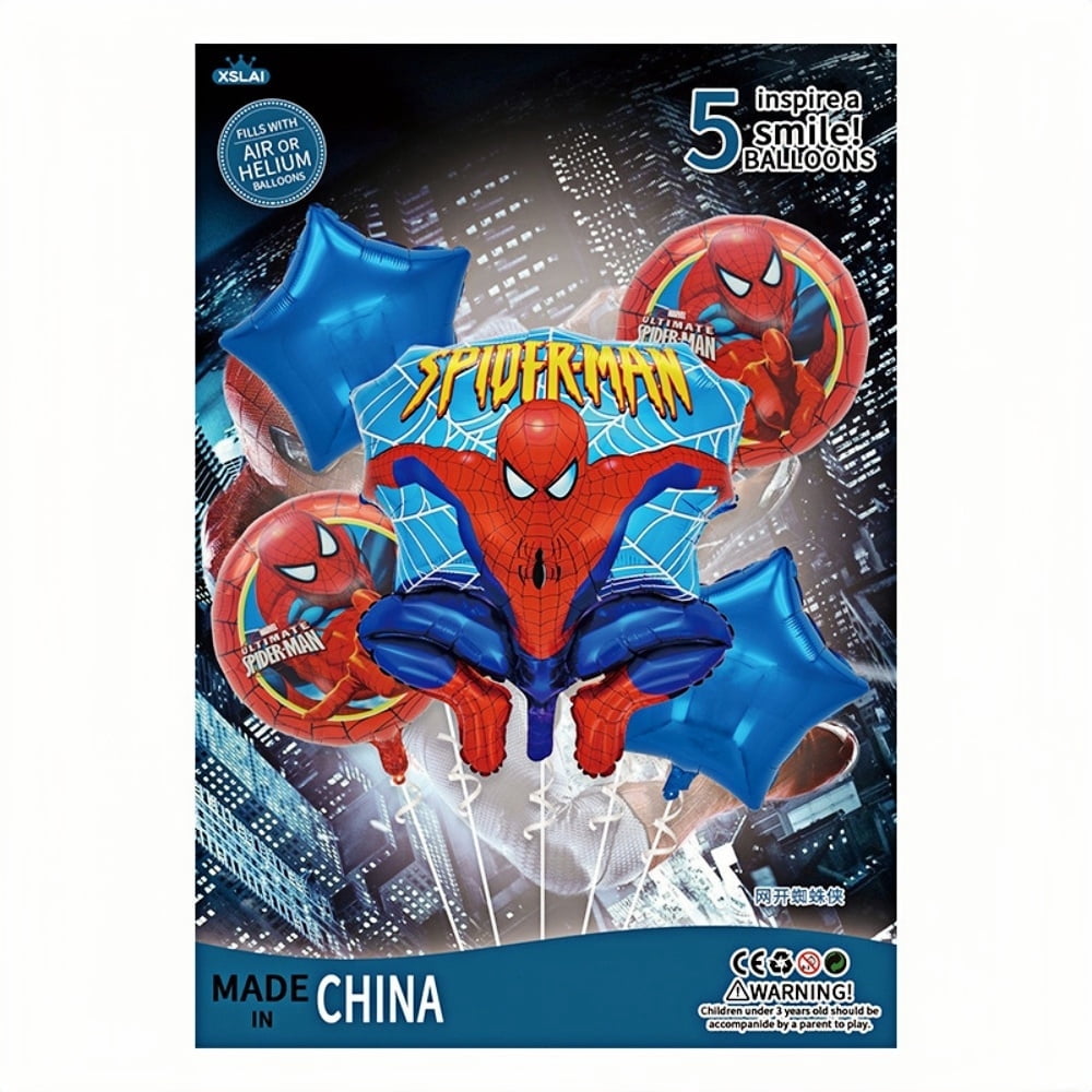 5PCS Superhero Avenger Spider Anime Man Balloon Set for Birthday ...