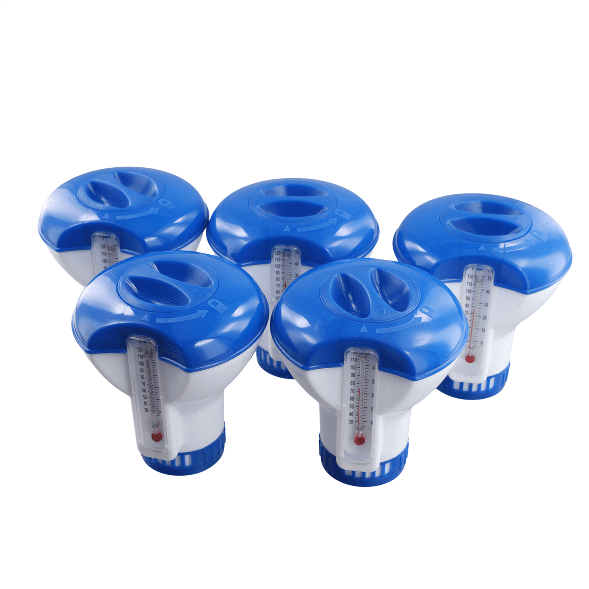 5PCS Swimming Pool Floating Chlorine Tablet Dispenser with Thermometer ...
