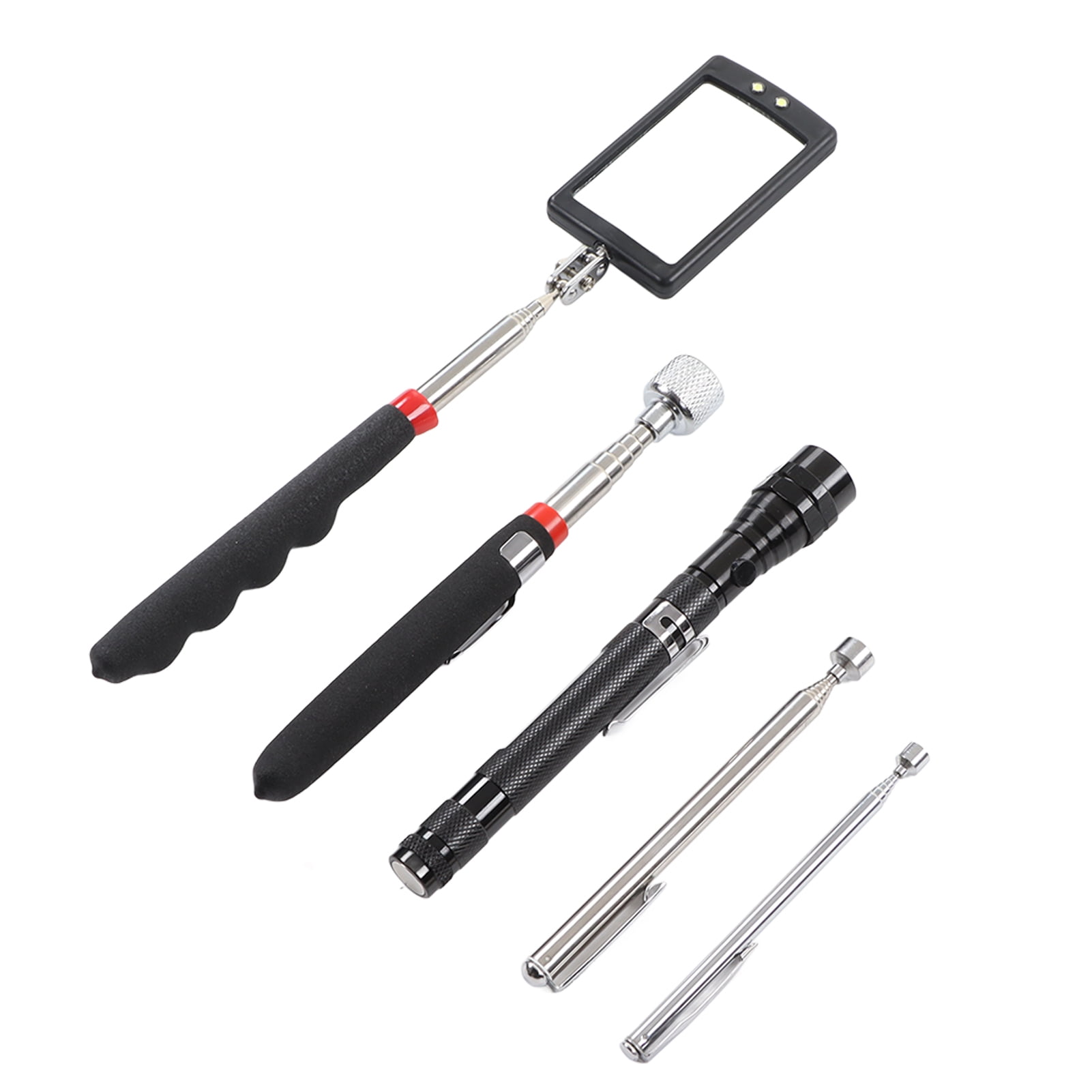 5pcs Telescoping Magnetic Pickup Tool Rubber Steel 1 5 3 15lb