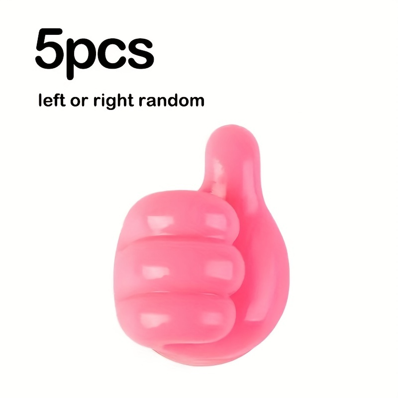 5PCS Thumb Hook Hub Creative Cute Collector For Cable Storage Fixed Cable Management Device ...