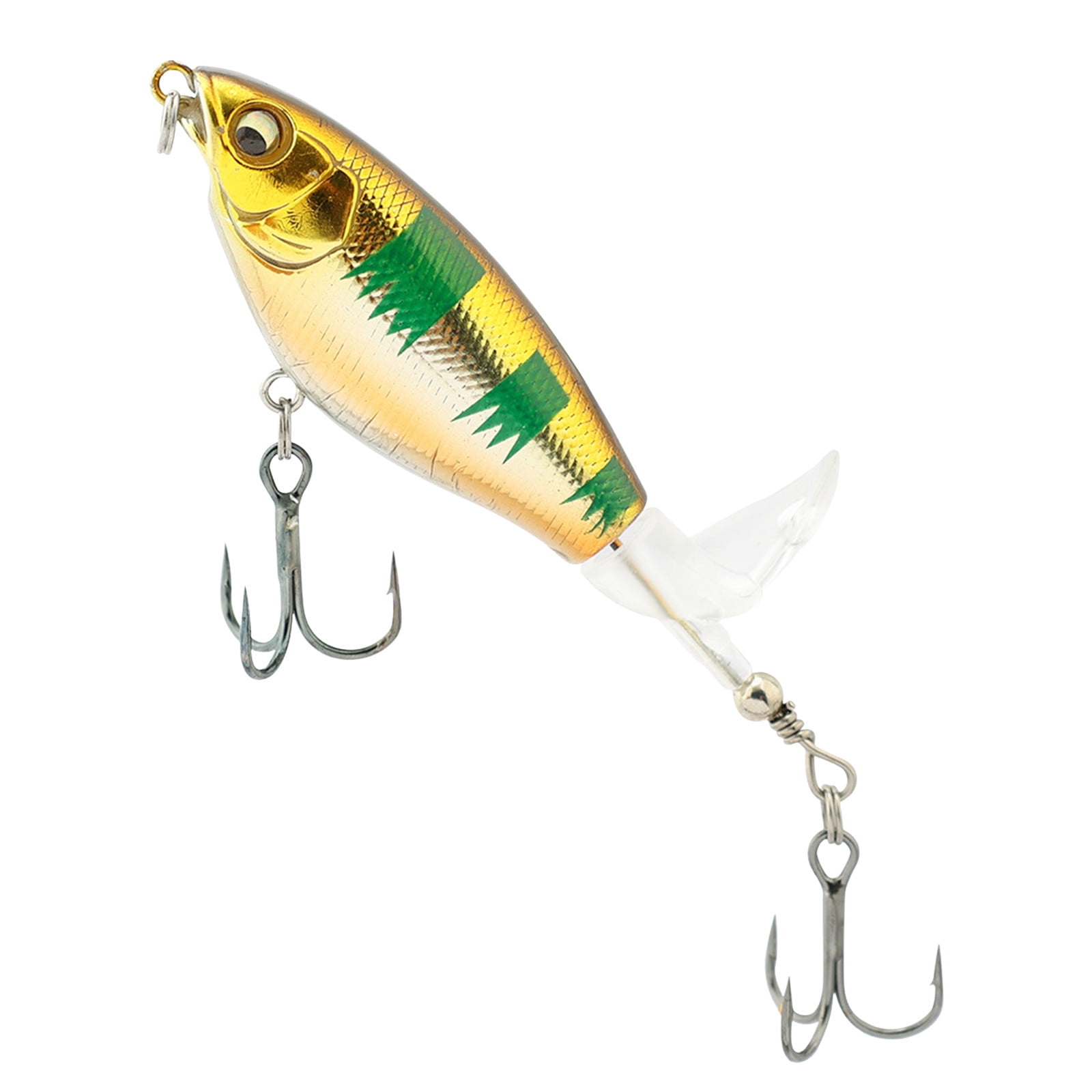 5PCS Topwater Fishing Lures Kit - Bass Popper Lures with Rotating Tail ...