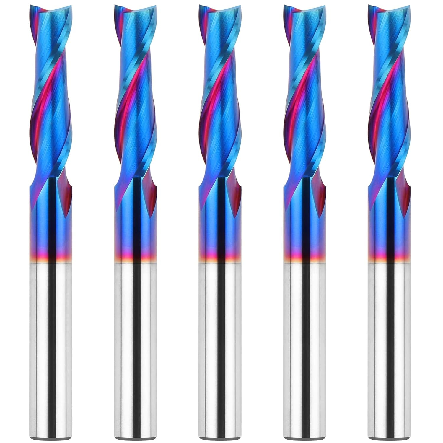5PCS Upcut Spiral Router Bits 1/4" Shank, 1/4" Cutting Diameter Solid ...