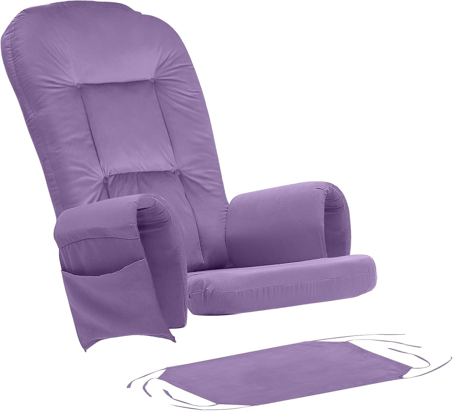 5PCS Velvet Glider Rocker Replacement Cushions with Ottoman Cover Soft ...