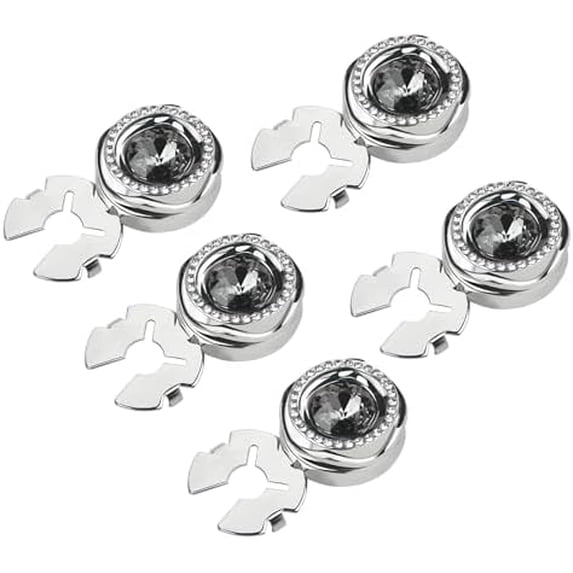 5PCS Vintage Black Rhinestone Cufflinks Geometric Round Button Covers ...
