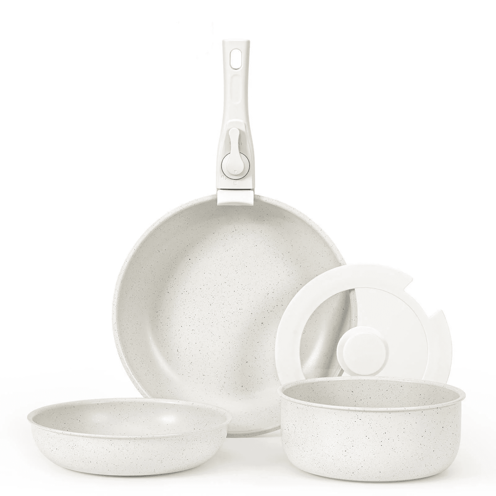 5-Piece White Nonstick Cookware Set for Induction & RV – PFOA-Free ...