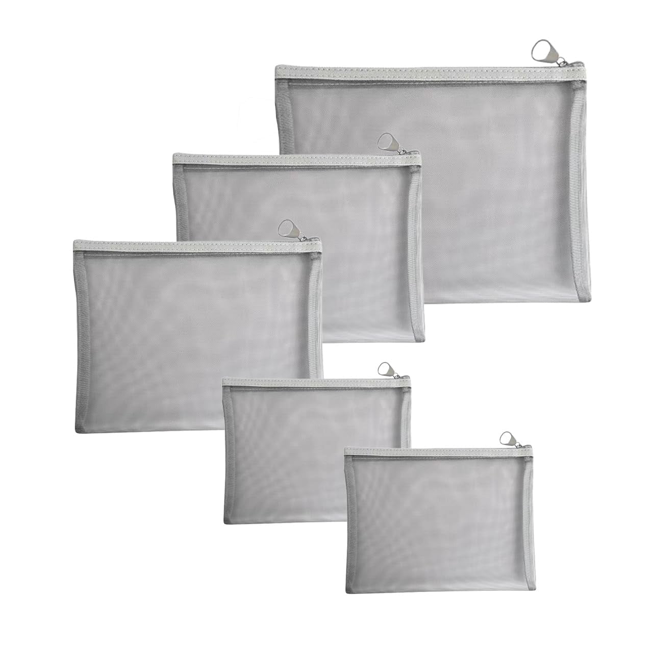 5PCS Zipper Mesh Bags, Cosmetic Accessories Organizer, Small Travel Kit ...