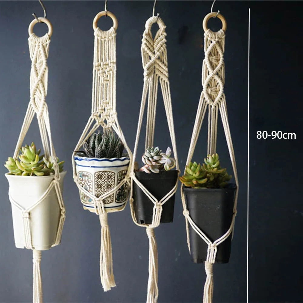 5PCS/set handmade macrame infoor plant hanging for flower pot boho ...