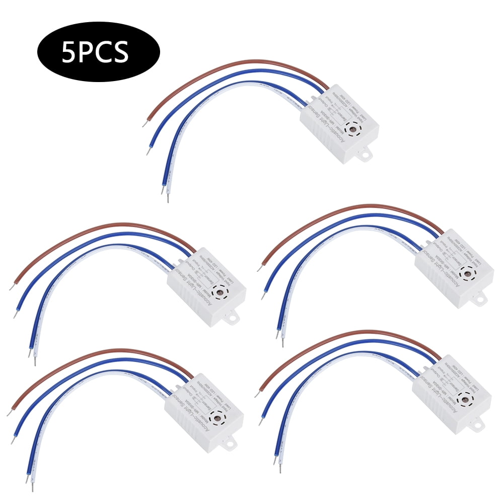 5PCs LED Sound and Light Control Switch Energy-Saving Sensor High ...