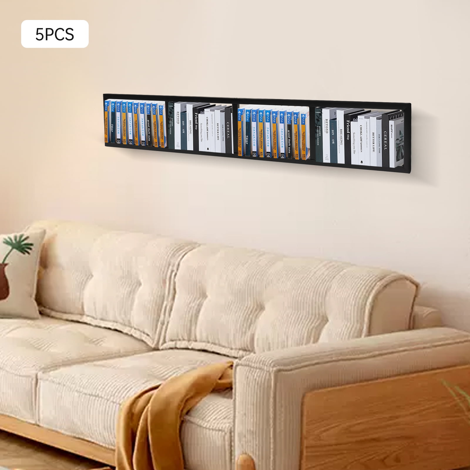5PCs Wall-Mounted Metal CD Rack, Space-Saving Floating Shelf for CDs ...