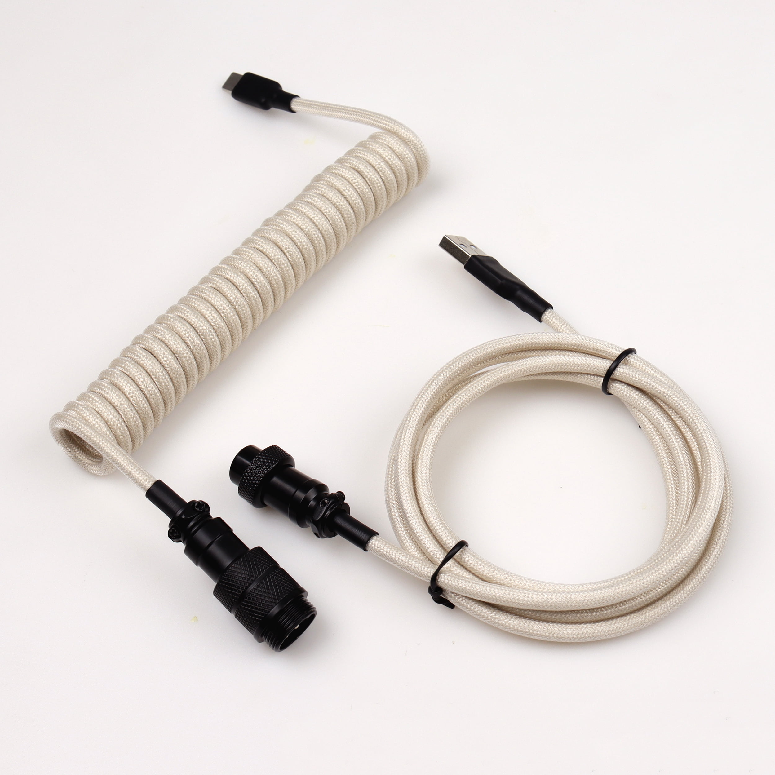 5PIN Male Aviation Plug to Type-c Spring Cable with Braid and PP Sheath ...