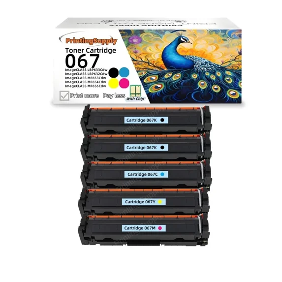 5PK 067 High-Quality Toner Cartridge (with Chip) - for Canon 067 - Fits ...