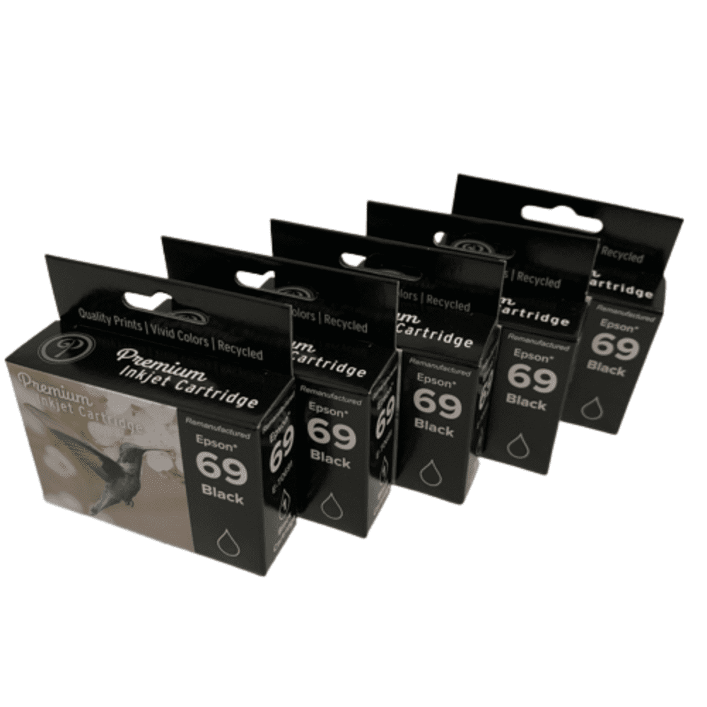 5PK Black Ink Cartridge for Epson 69 T0691 - Fits Epson Stylus CX5000 ...