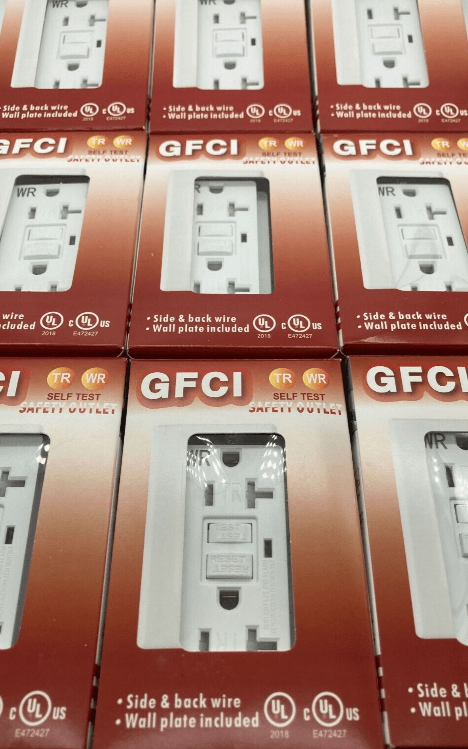 5PK GFCI GFI Outlet 20Amp WR/TR White GFCI Receptacles Outdoor Kitchen ...