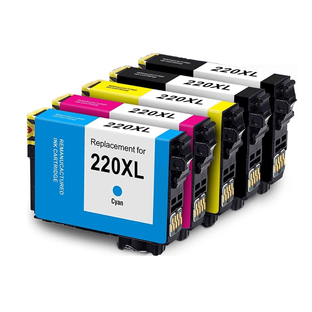 5PK High-Yield BCMY Ink Cartridge for Epson 220XL - Fits Epson ...