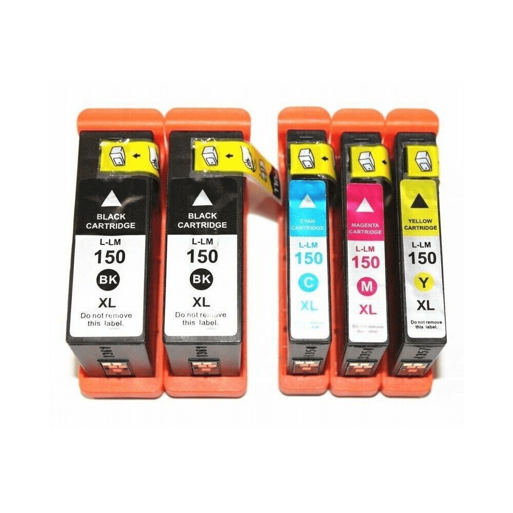 5PK High-Yield BCMY Ink Cartridge for Lexmark 150XL - Fits Lexmark ...
