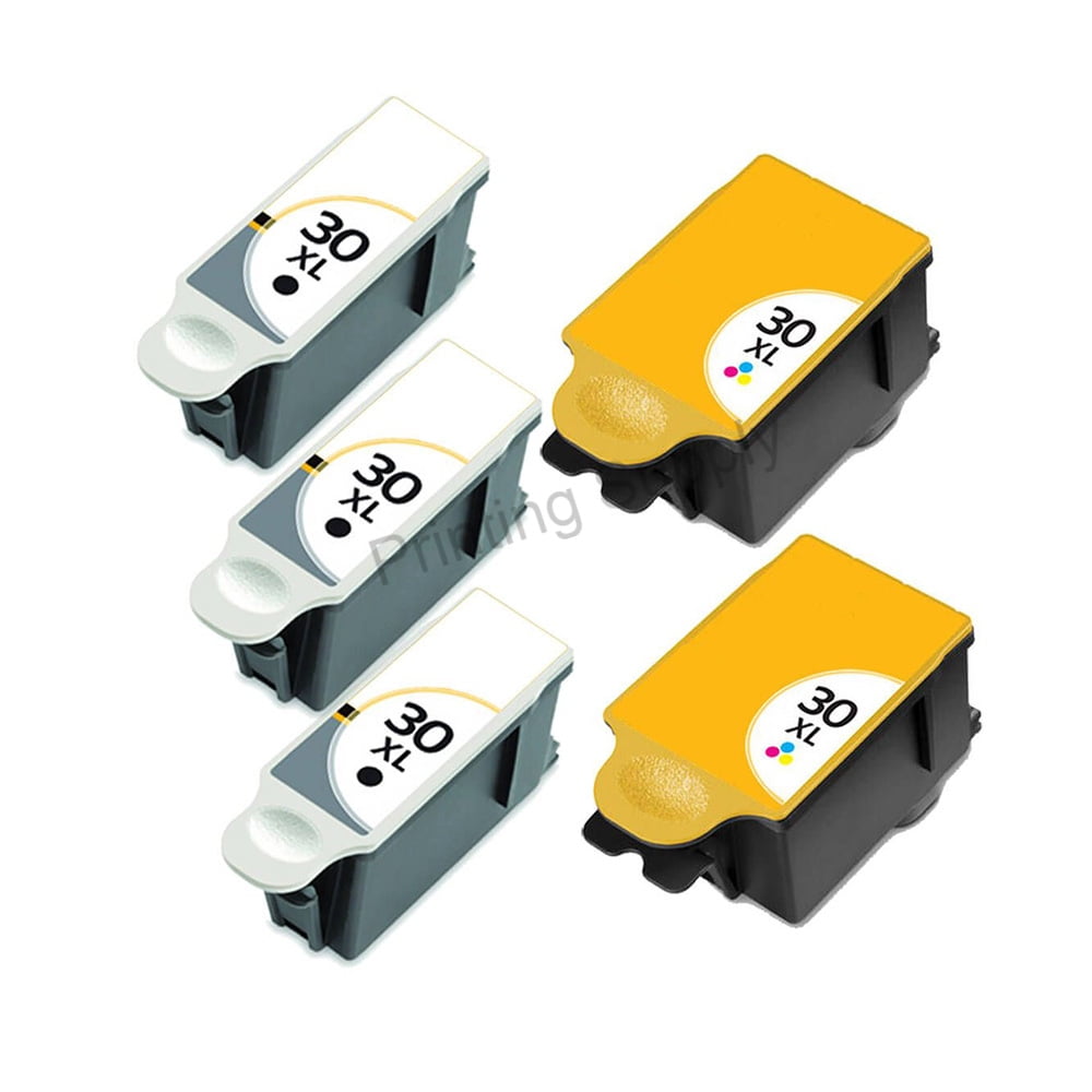 5PK High-Yield BK&Color Ink for Kodak 30XL - Fits ESP 3.2 C310 C315 ...