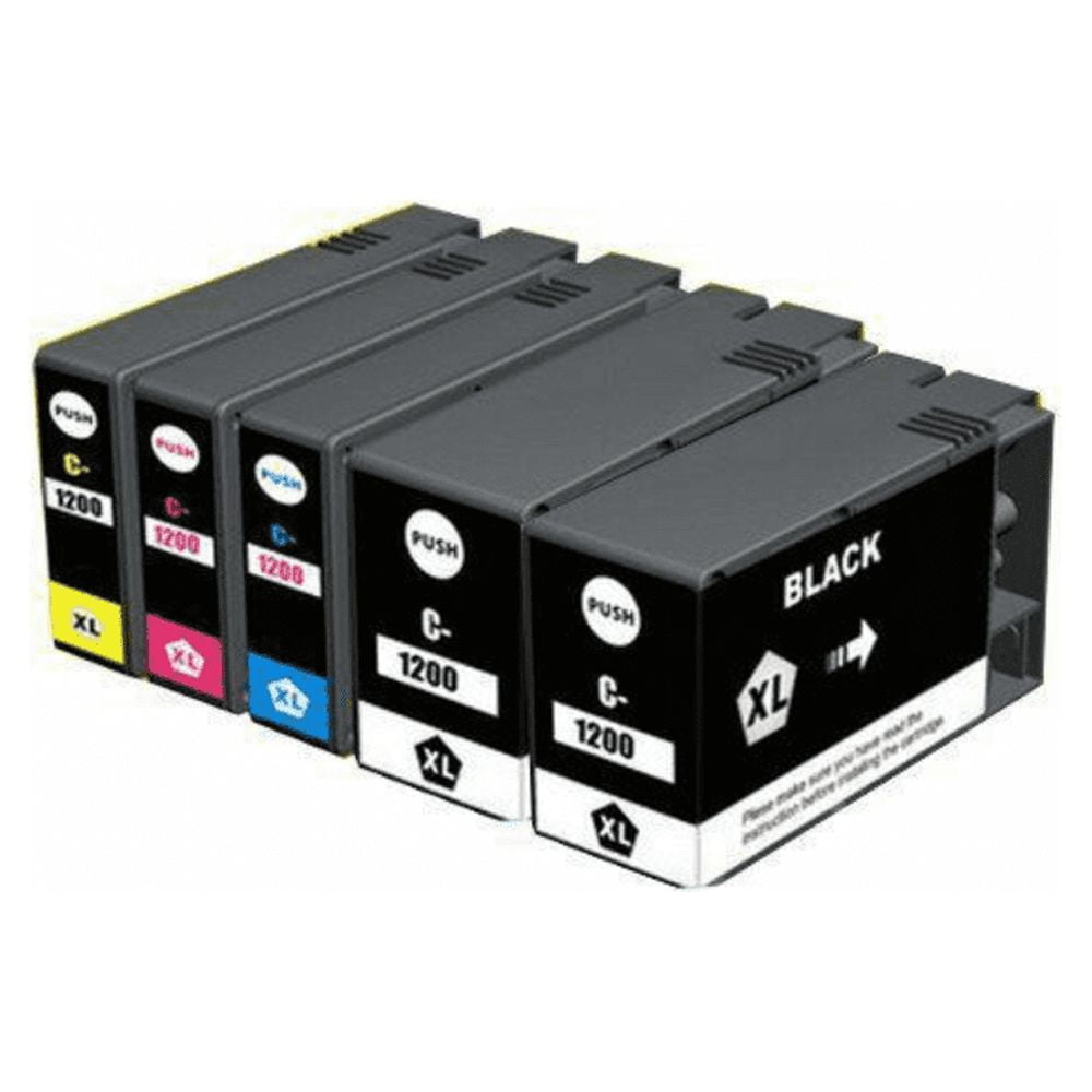 Generic Brand, 5PK High-Yield Ink Cartridges, Canon PGI-1200XL BCMY ...