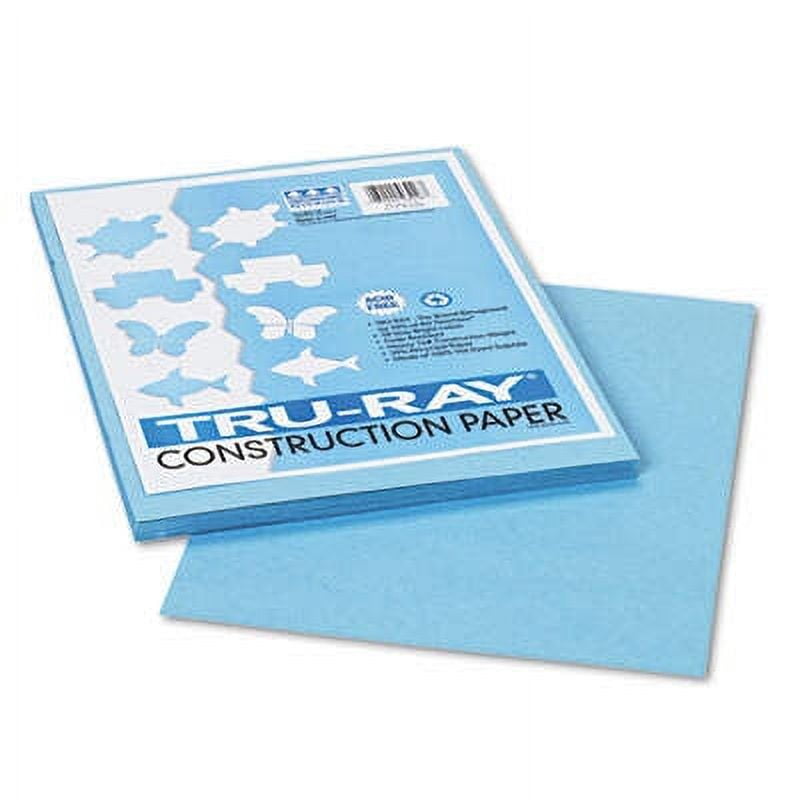 5PK Pacon Tru-Ray Construction Paper, 76 lb Text Weight, 9 x 12, Sky ...