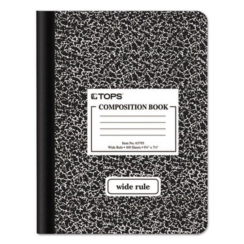 5PK TOPS Composition Book, Wide/Legal Rule, Black Marble Cover, 9.75 x ...